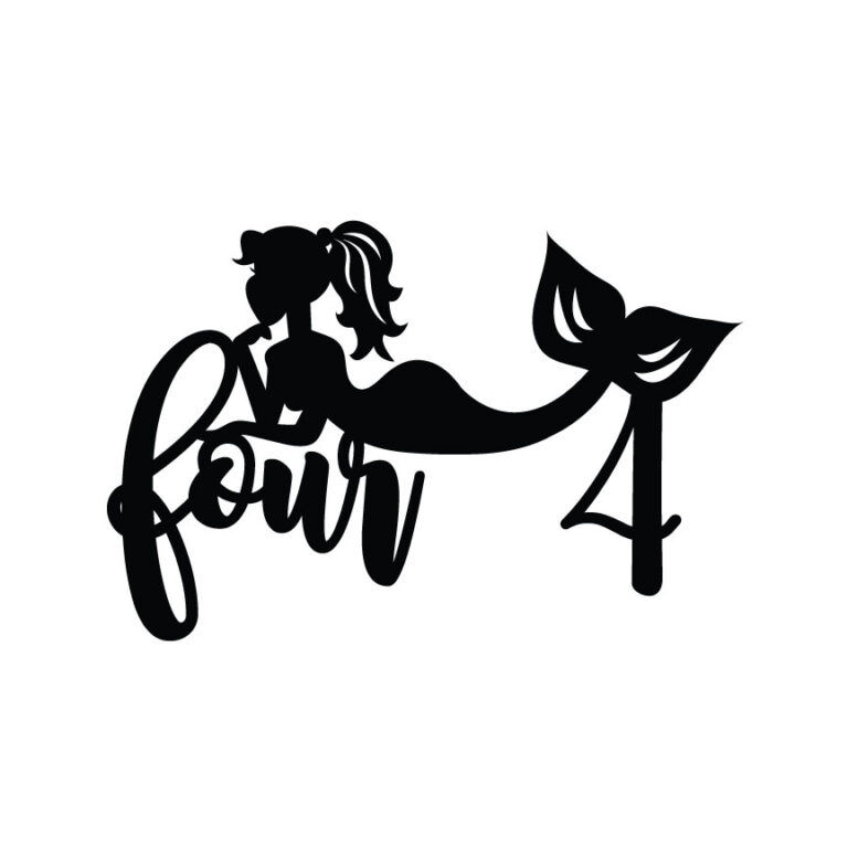 Age 4 Mermaid Cake Topper - Crafty Canada Studio