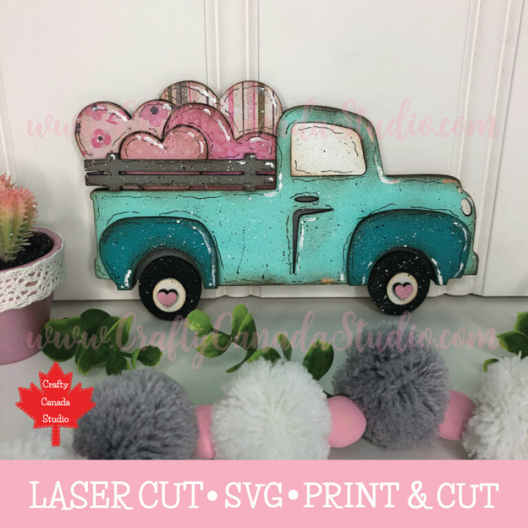 Valentine's Truck SVG - Crafty Canada Studio